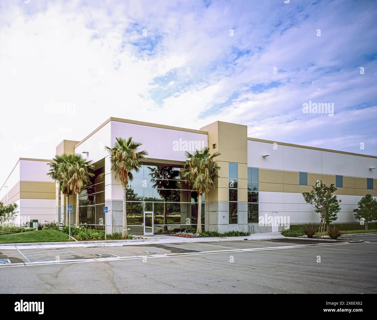 Perspective-controlled architectural exterior elevation of a new ...