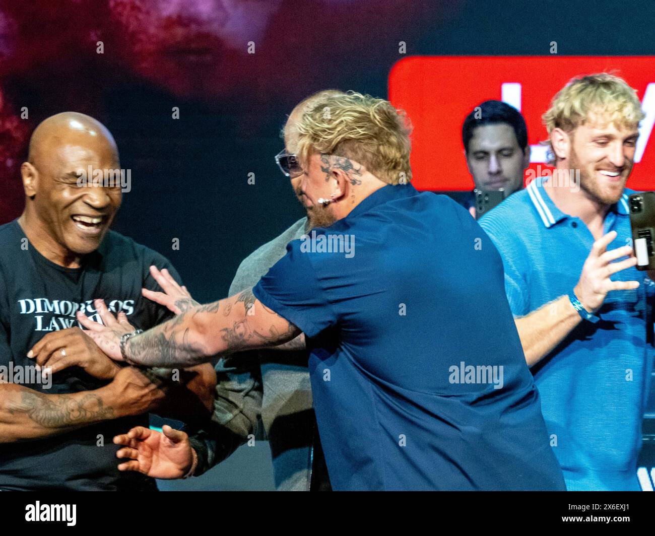 New York, New York, USA. 13th May, 2024. MIKE TYSON and JAKE PAUL start ...