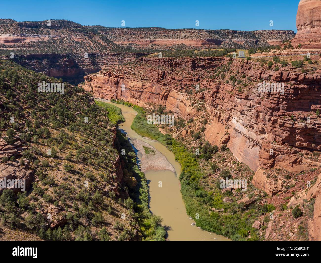 Hanging Flume, Dolores River, from Colorado Highway 141, Colorado Stock ...