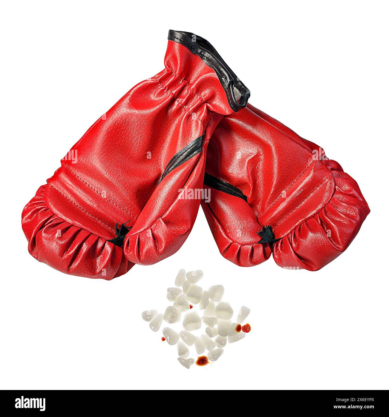 Red Boxing gloves to protect your hands when boxing and a set of loose ...