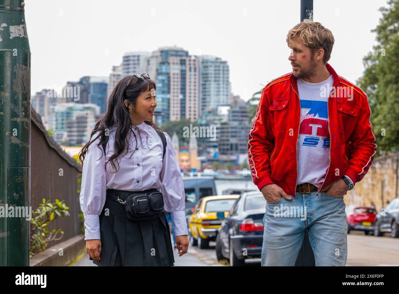 THE FALL GUY, from left: Stephanie Hsu, Ryan Gosling, 2024. ph: Eric Laciste /© Universal ...