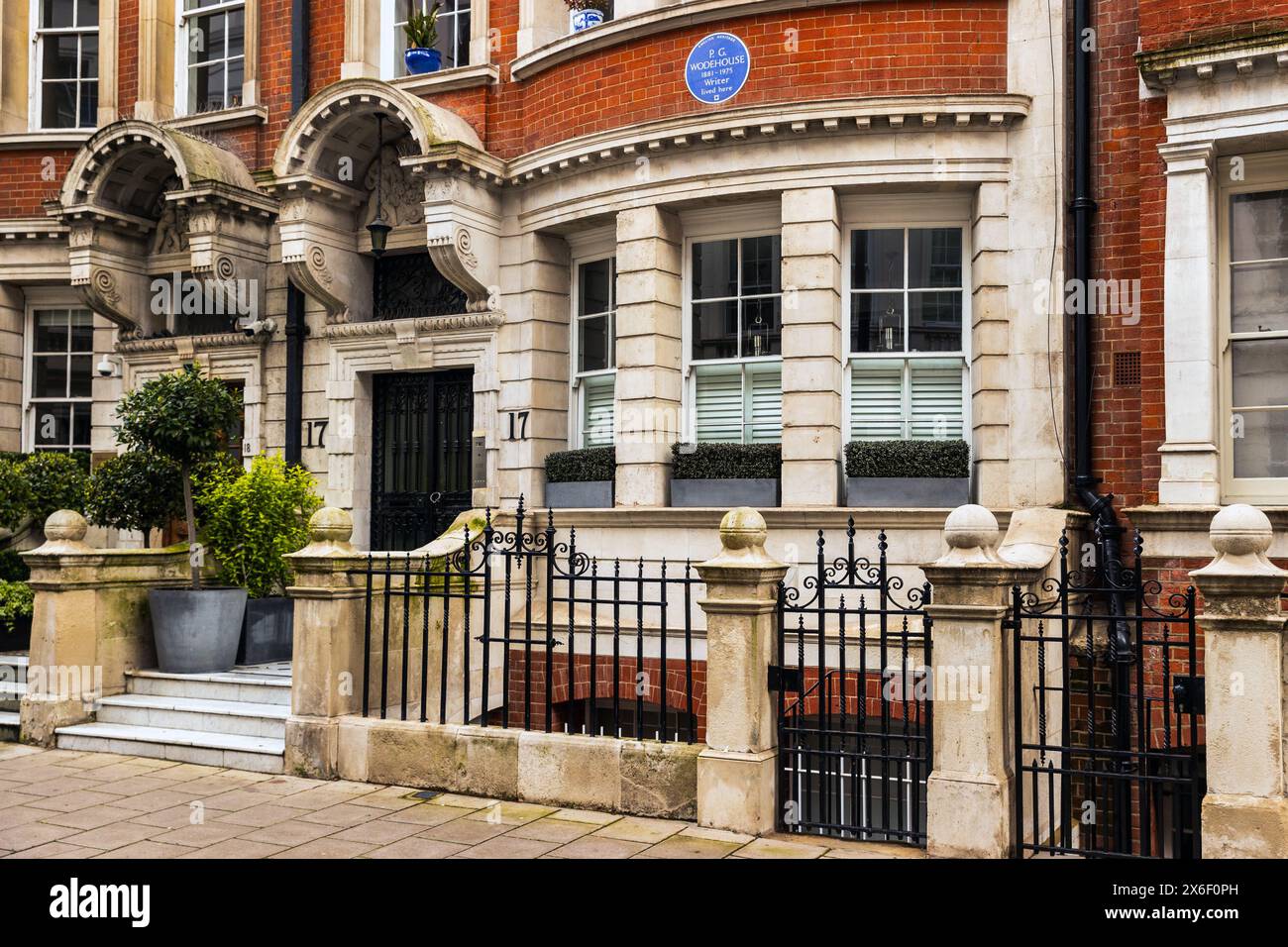 Former residence of PG Wodehouse in Dunraven Street, W1, London, Monday ...