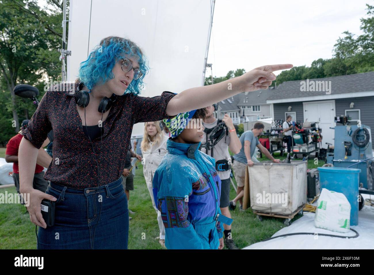 I SAW THE TV GLOW, from left: director Jane Schoenbrun, Ian Foreman, on ...
