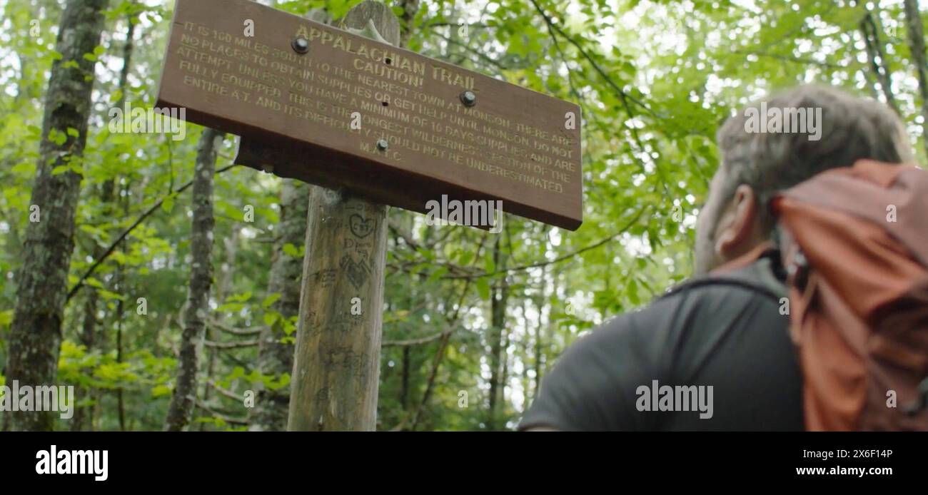 THE KEEPER, Angus Benfield, looking at sign for Appalachian Trail, 2023 ...