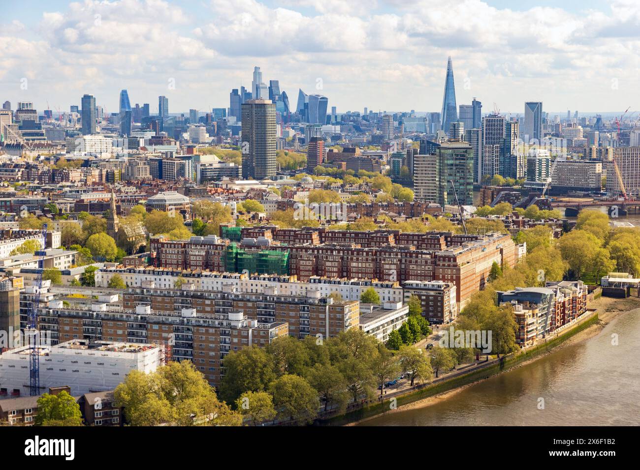 View of London from Battersea Power Station Chumney, London, Monday ...