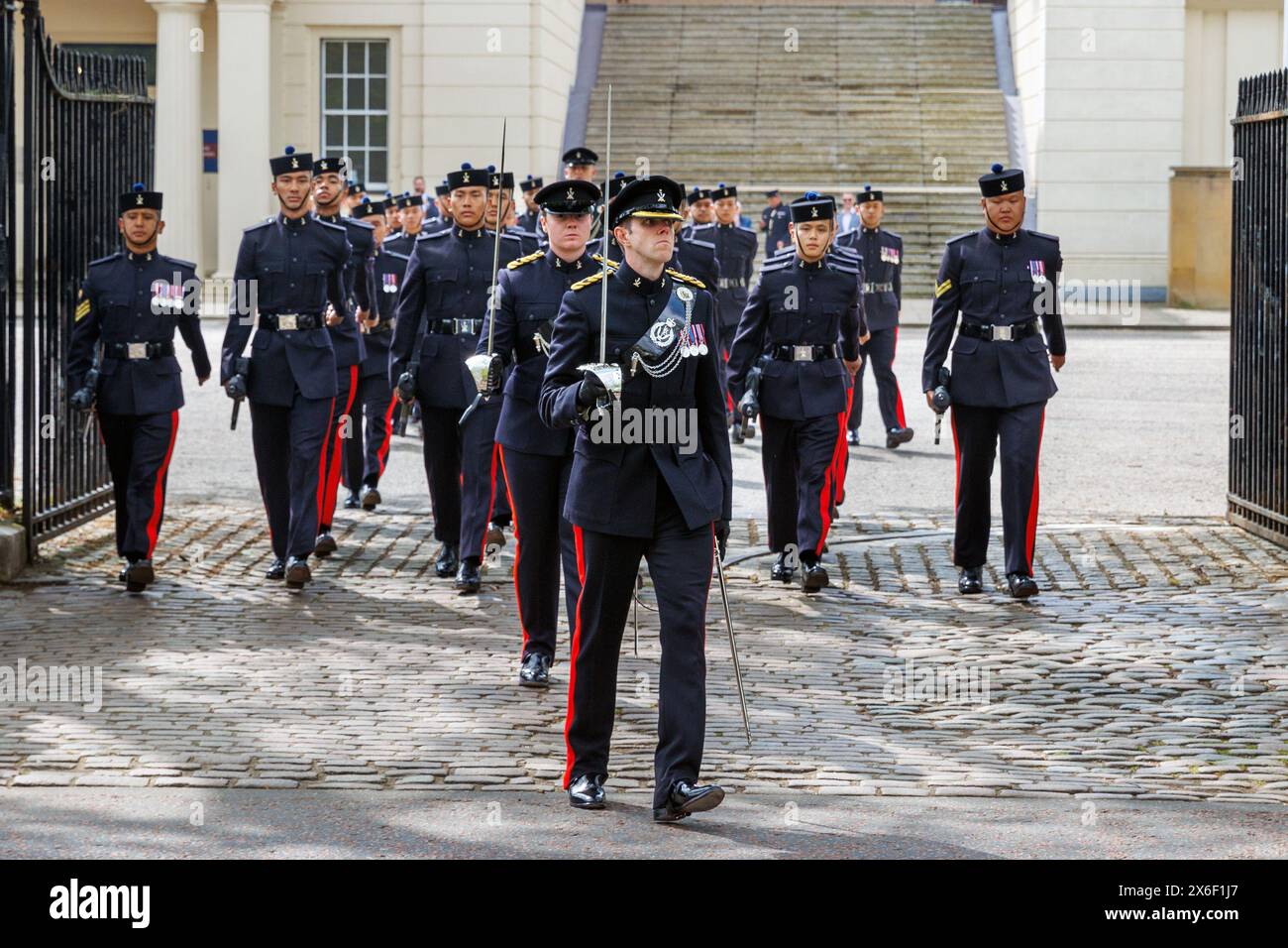 Queen’s Gurkha Signals leave Wellington Barracks, London, Wednesday ...