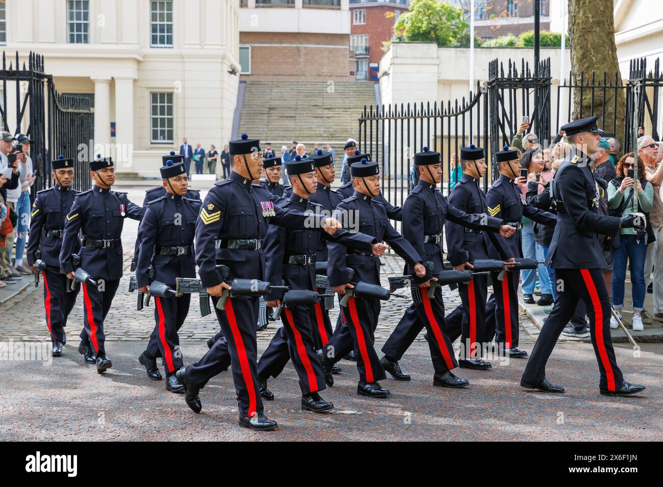 Queen’s Gurkha Signals leave Wellington Barracks, London, Wednesday, May 01, 2024. Photo: David ...