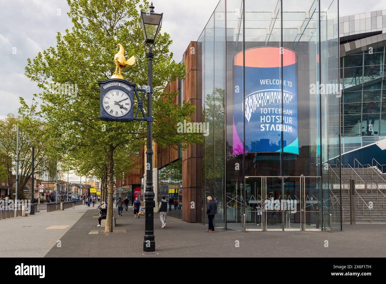 Clock outside Tottenham Hotspur Stadium, White Hart Lane, London ...