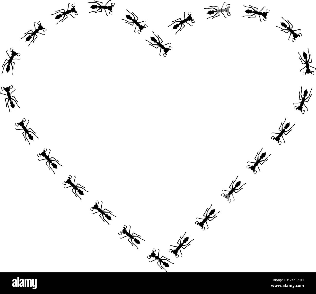 Ant heart trail illustration. Insect path Stock vector illustration ...