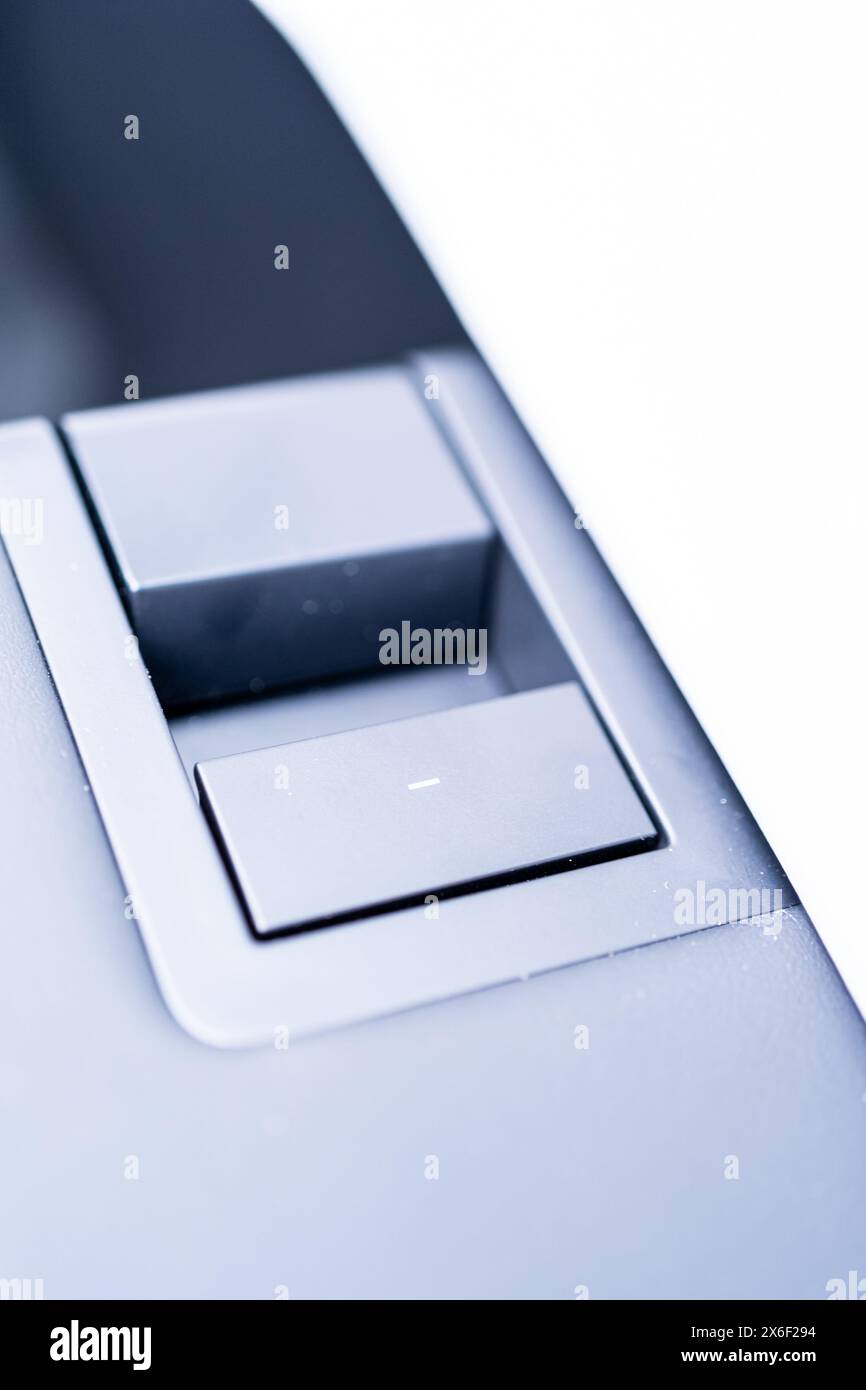 Close-Up View of Window Control Buttons on Tesla Cybertruck Door Stock ...