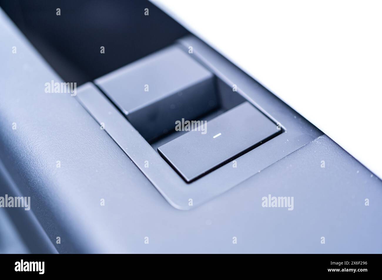 Close-Up View of Window Control Buttons on Tesla Cybertruck Door Stock ...