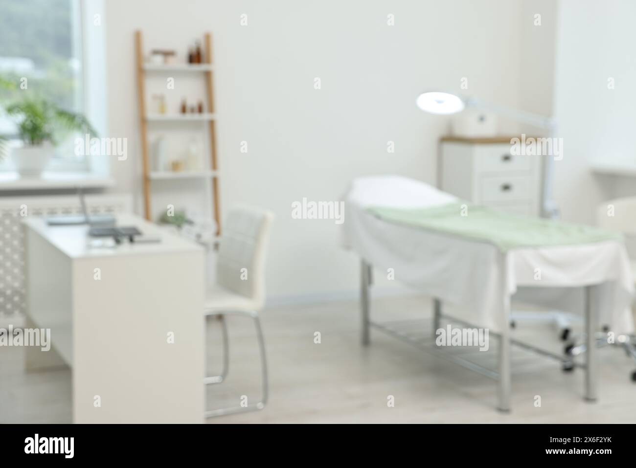 Modern interior of dermatologist's office with examination table Stock ...