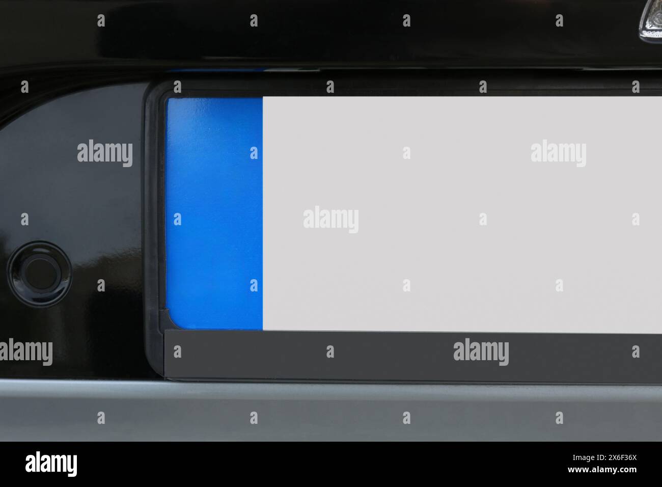 Car with vehicle registration plate, closeup view Stock Photo - Alamy