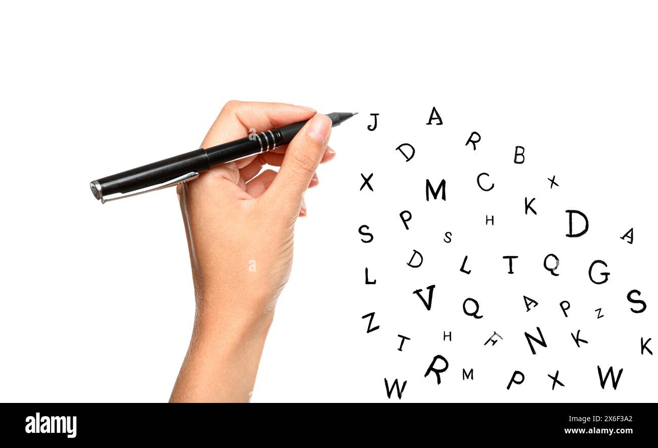 Lady writing letters illustration Cut Out Stock Images & Pictures - Alamy