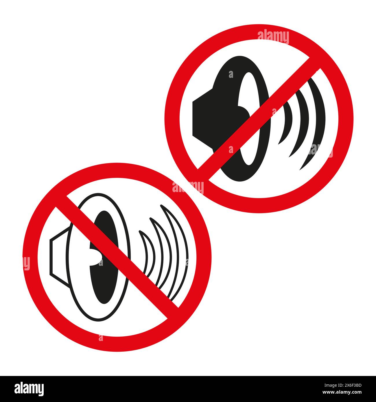 No sound allowed icons. Vector prohibited speaker signs. Silent mode ...