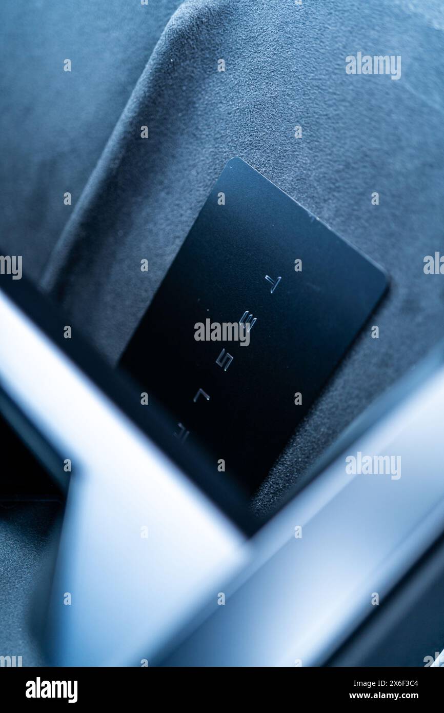 Close-Up of Tesla Cybertruck Key Card in Holder Stock Photo - Alamy