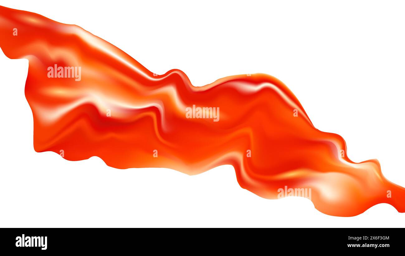 3d design with silk texture cloth background. Red Flying Fabric ...