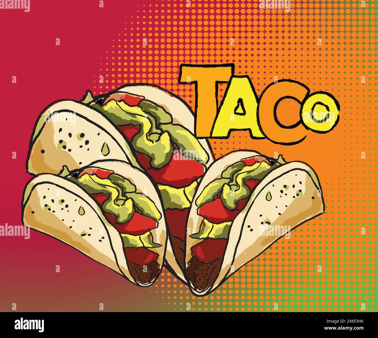 mexican tacos illustration Stock Vector Image & Art - Alamy