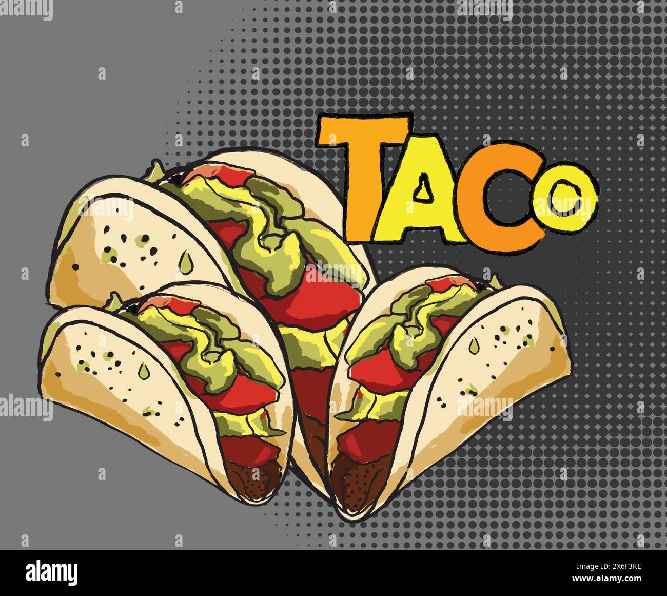 Taco vector cartoon illustration Stock Vector Images - Alamy