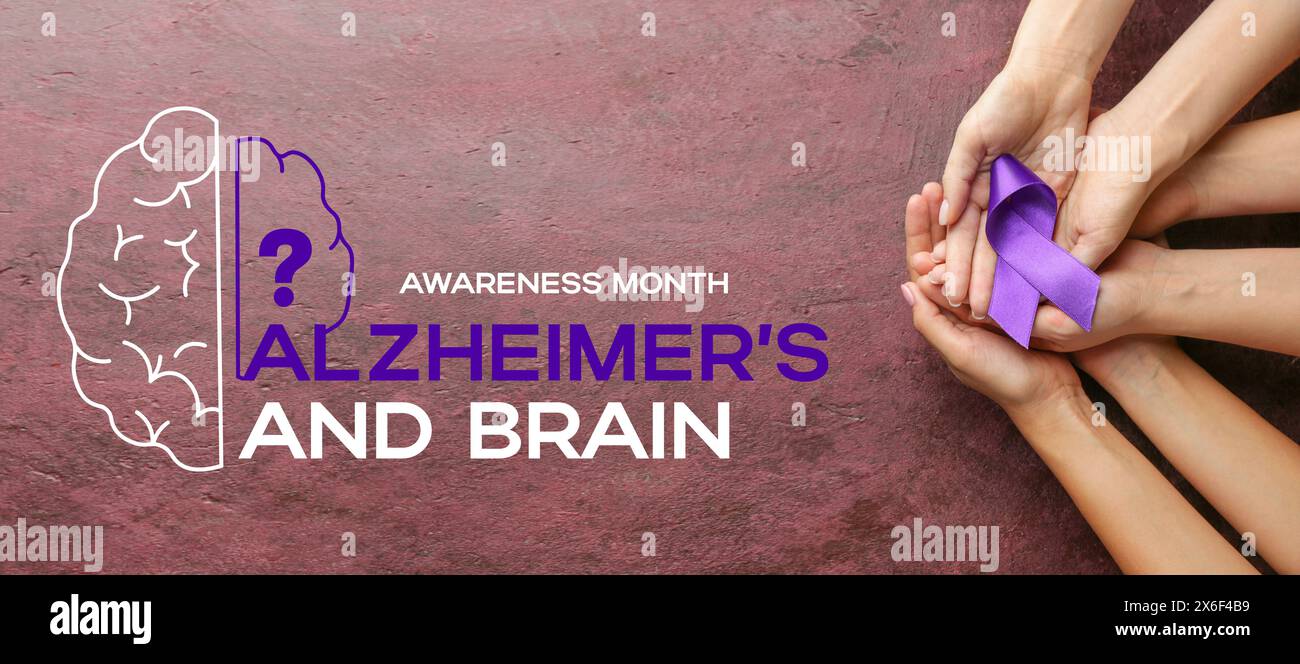 Banner for Alzheimer's and Brain Awareness Month with hands holding ...