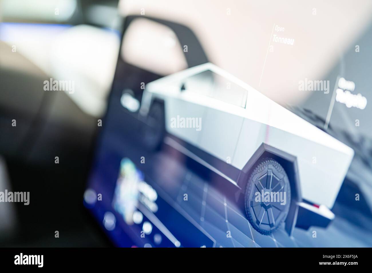 Digital Display of Tesla Cybertruck Control Features Stock Photo - Alamy