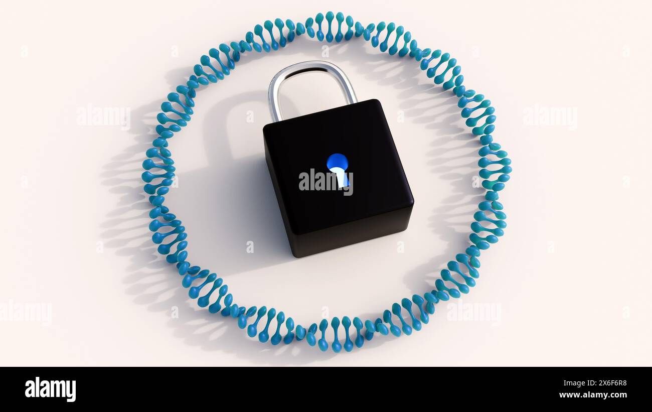 3d rendering of plasmid circular DNA and padlocks Stock Photo - Alamy