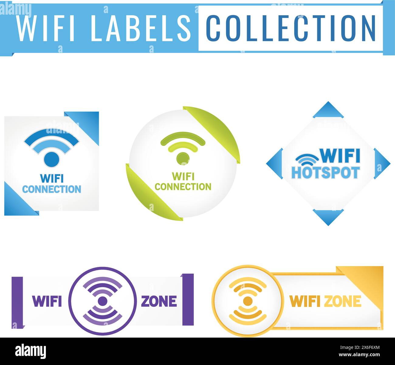 Collection of wifi label Vector Stock Vector Image & Art - Alamy