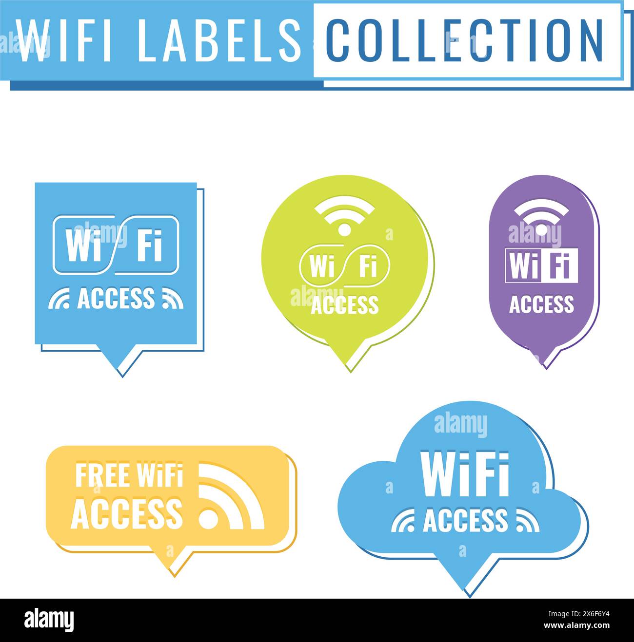 Collection of wifi label Vector Stock Vector Image & Art - Alamy