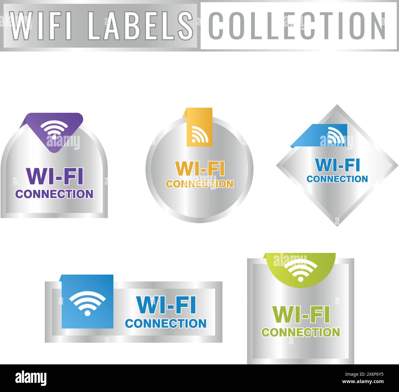 Collection of wifi label Vector Stock Vector Image & Art - Alamy