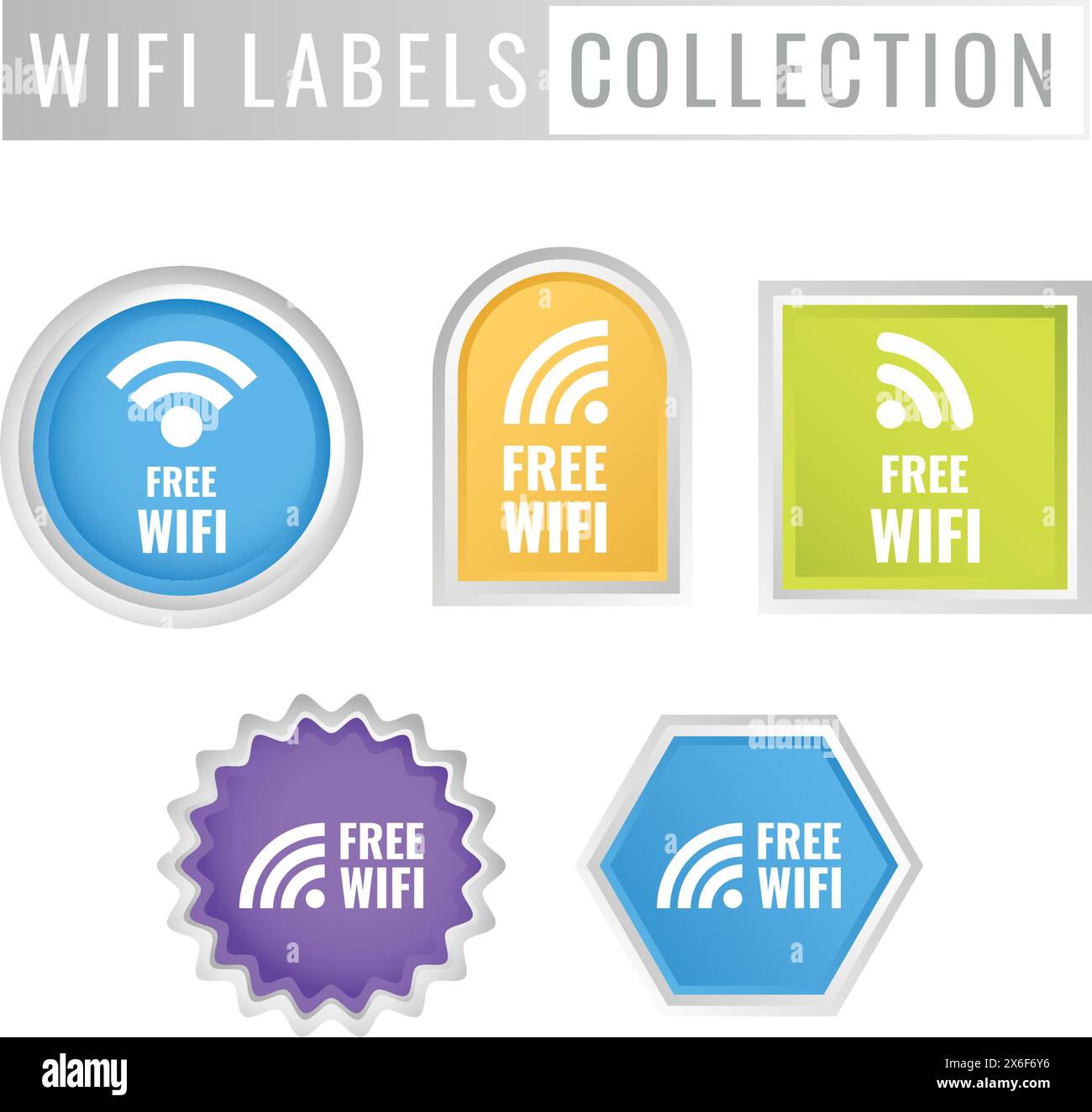 Collection of wifi label Vector Stock Vector Image & Art - Alamy