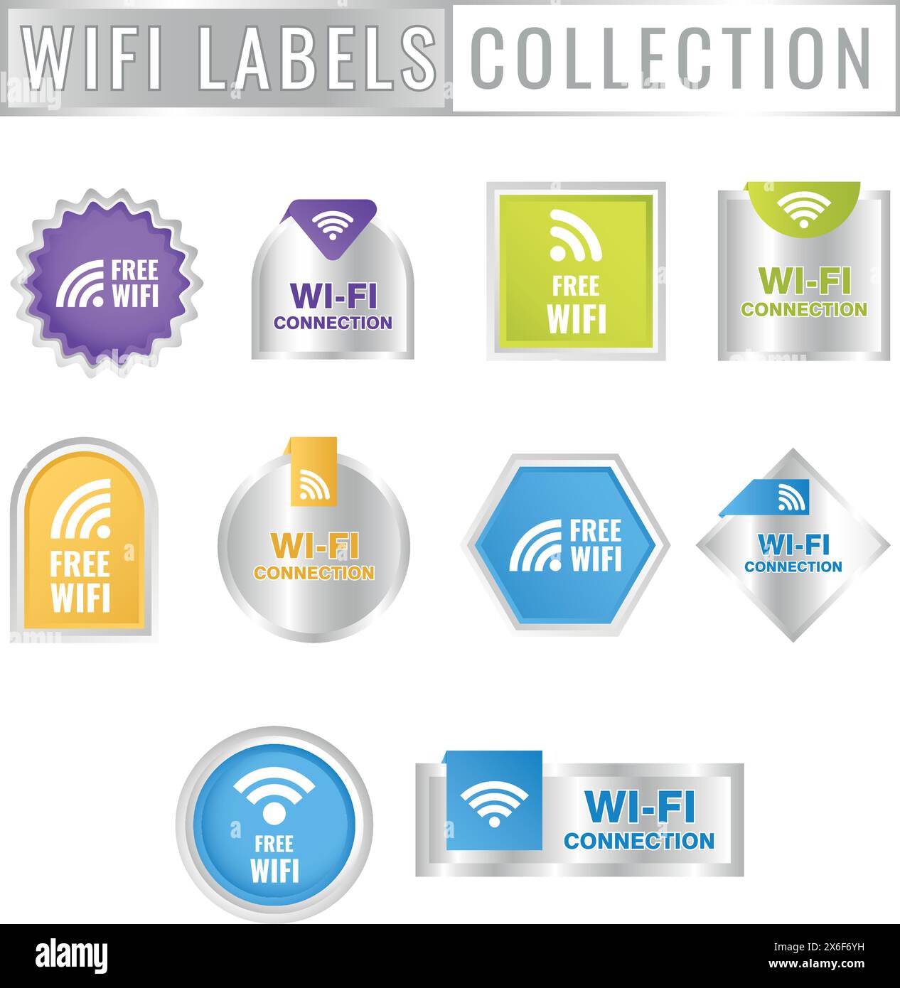 Collection of wifi label Vector Stock Vector Image & Art - Alamy