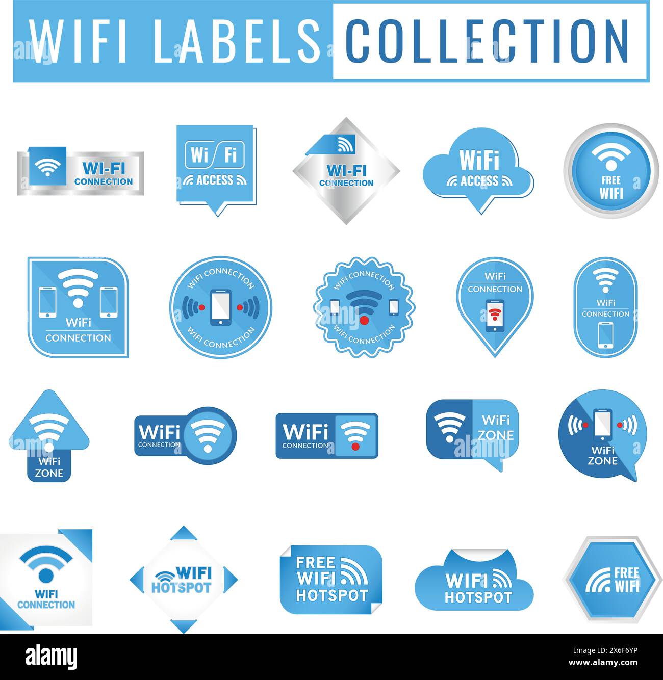 Collection of wifi label Vector Stock Vector Image & Art - Alamy