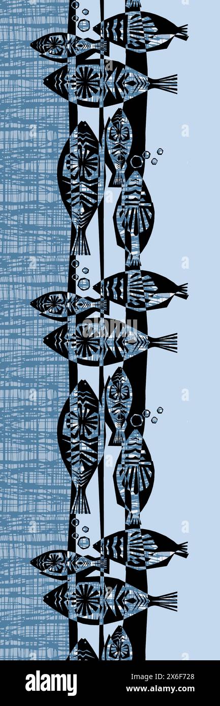 Repeating pattern fish hi-res stock photography and images - Alamy
