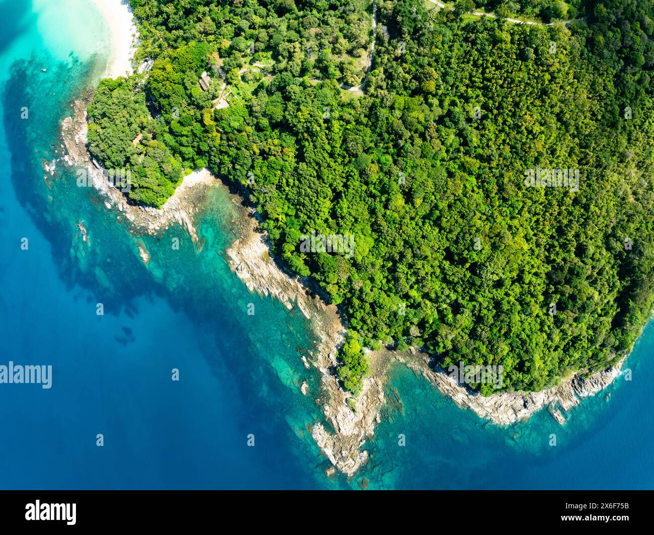 Aerial view Top down seashore background,Waves crashing on rock cliff ...