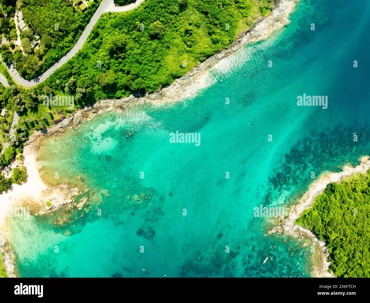 Aerial view Top down seashore background,Waves crashing on rock cliff ...