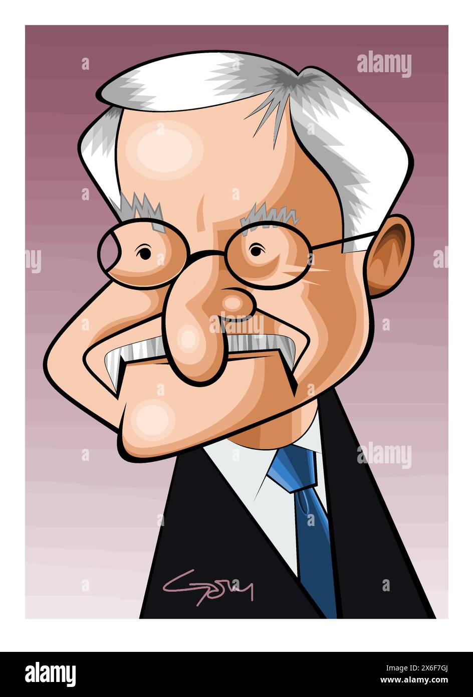 Illustration of the US biochemist Paul Modrich (born 1946). Modich is ...