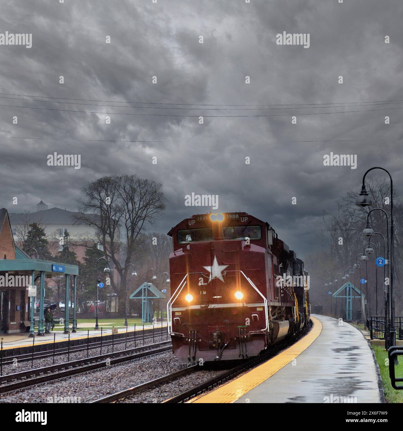 Winfield, Illinois, USA. On a stormy, wet spring day, multiple ...