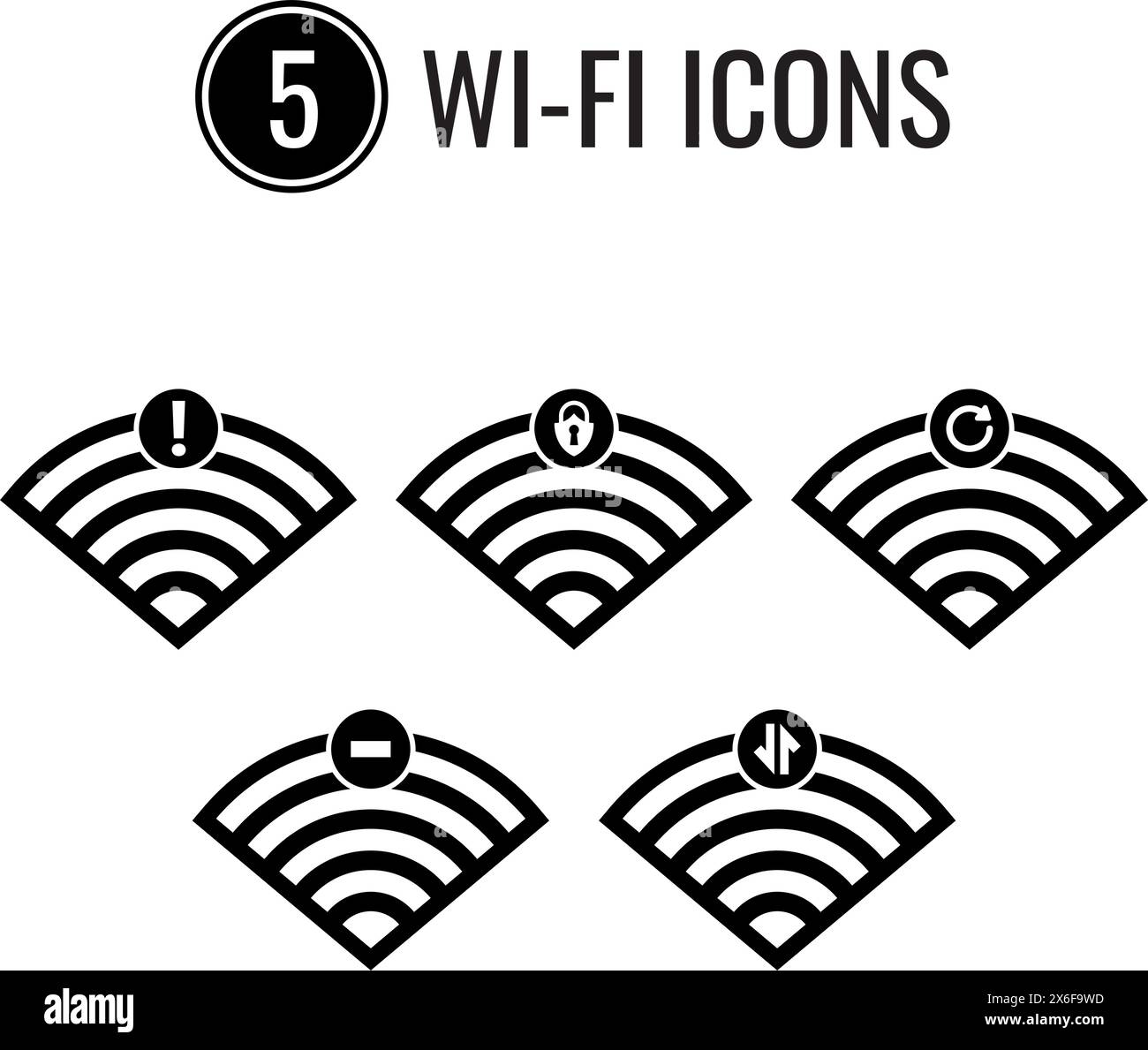 Set of Wifi status icons Vector Stock Vector Image & Art - Alamy