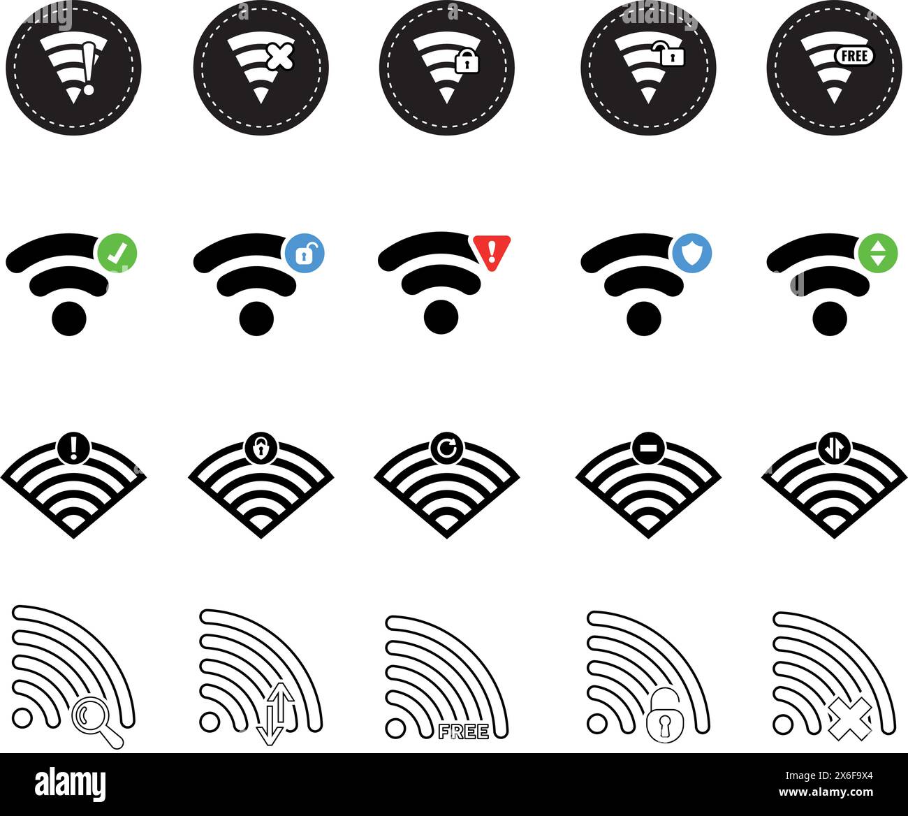 Set of Wifi status icons Vector Stock Vector Image & Art - Alamy