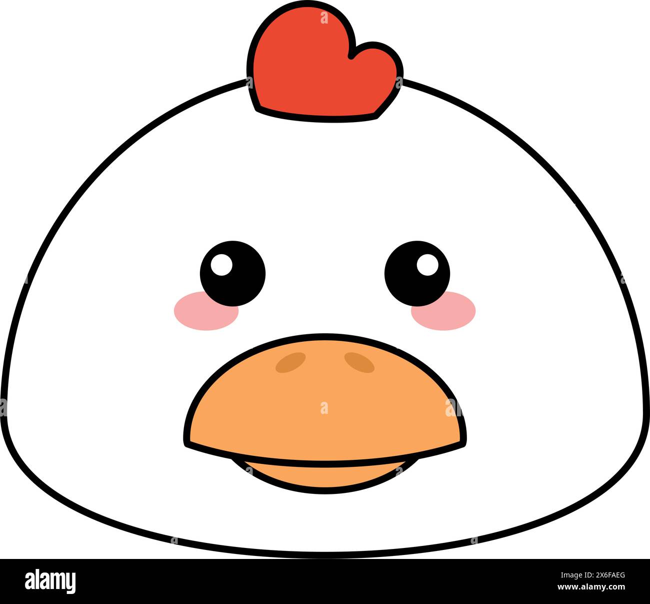Cute kawaii hen emoji icon Vector Stock Vector Image & Art - Alamy