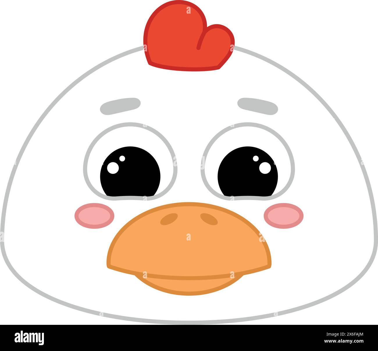 Cute kawaii hen emoji icon Vector Stock Vector Image & Art - Alamy