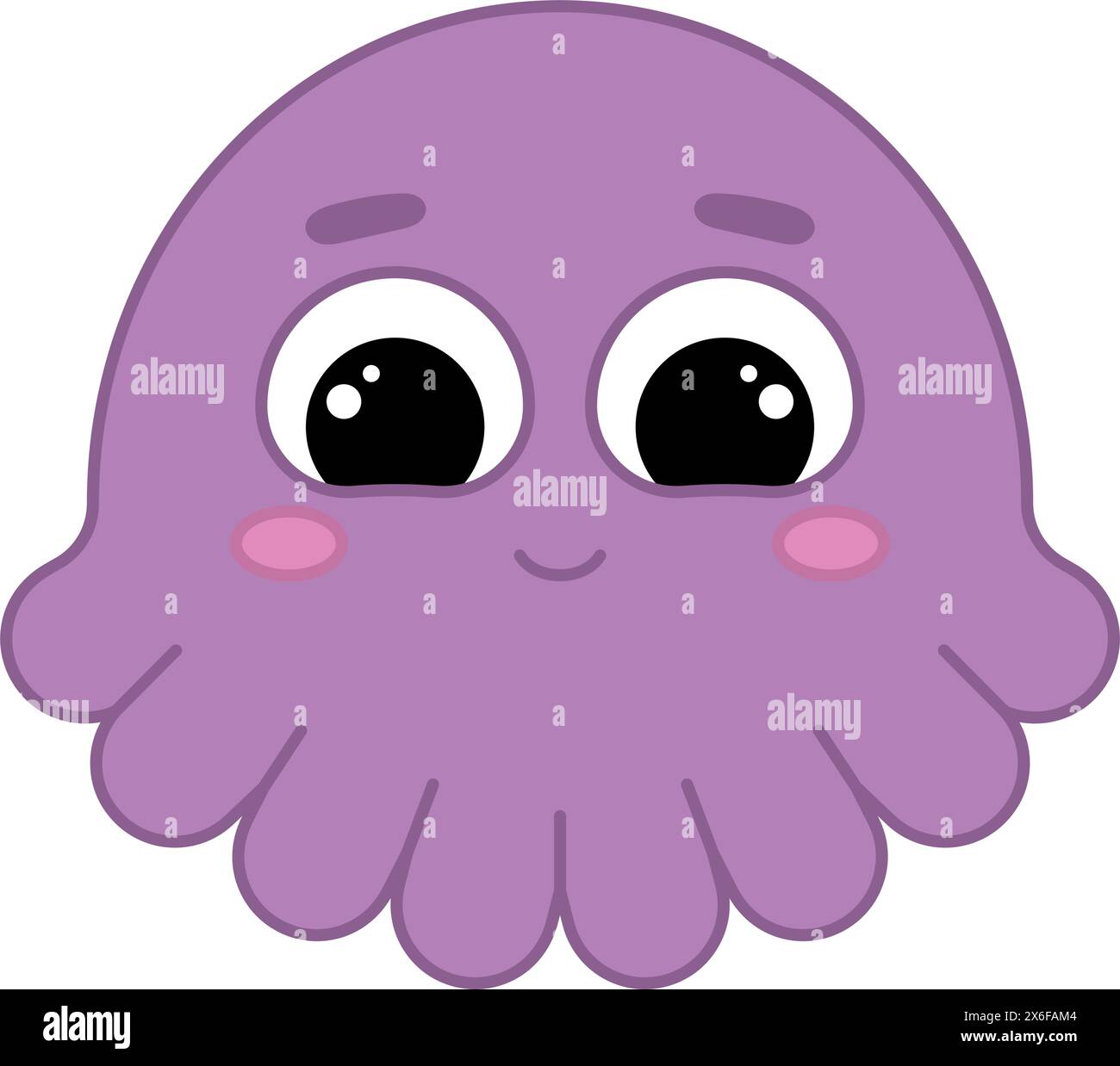 Cute kawaii octopus emoji icon Vector Stock Vector Image & Art - Alamy