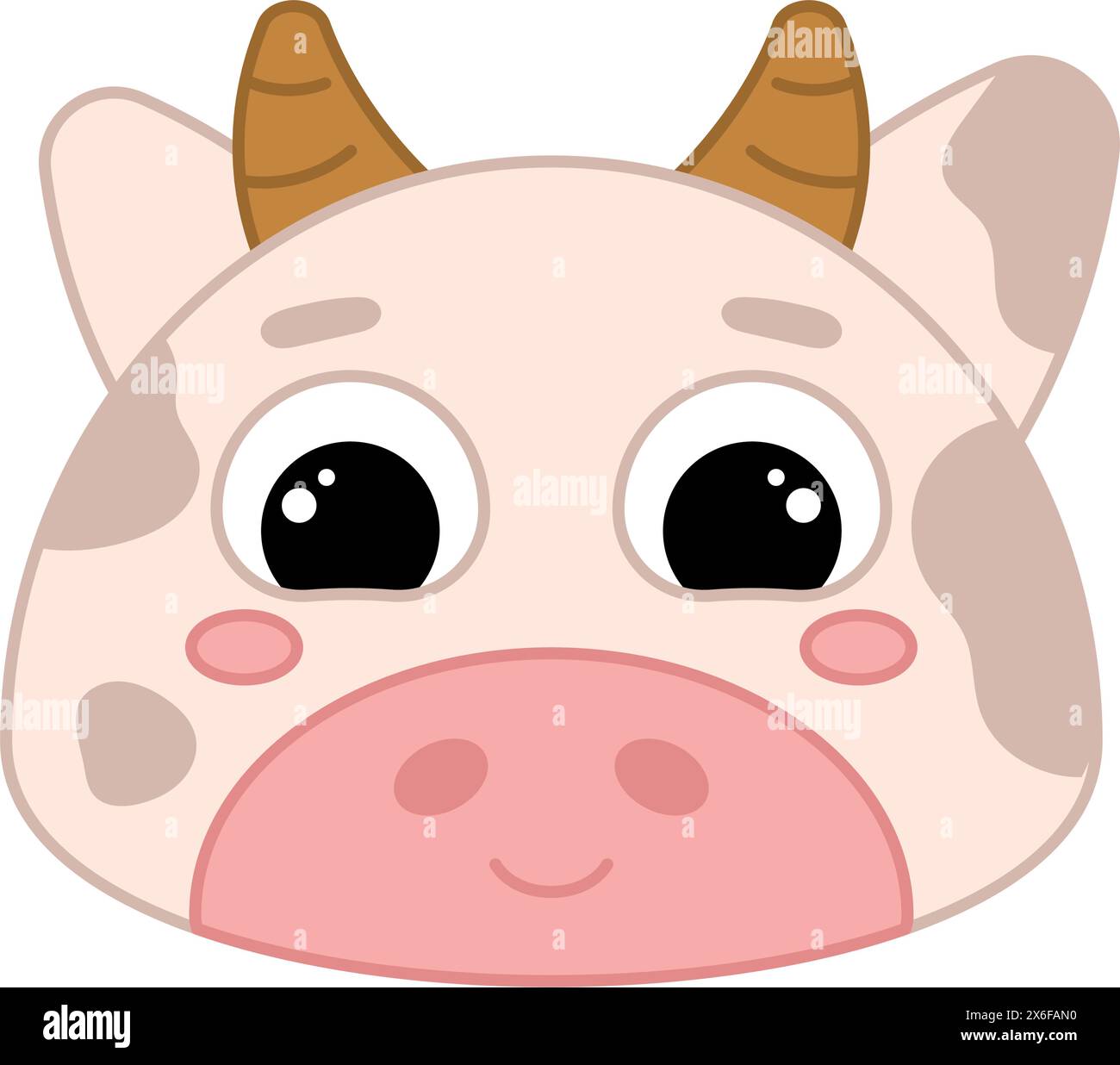 Cute kawaii cow emoji icon Vector Stock Vector Image & Art - Alamy