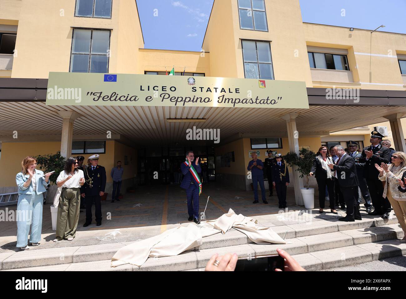 in the photo the dedication ceremony of the Partinico high school to ...