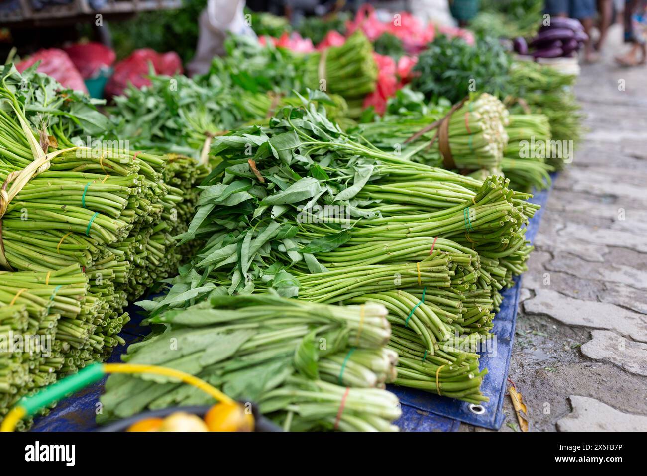 Fresh vegetables for sale at Mercado Taibesi, Dili, Timor-Leste Stock ...