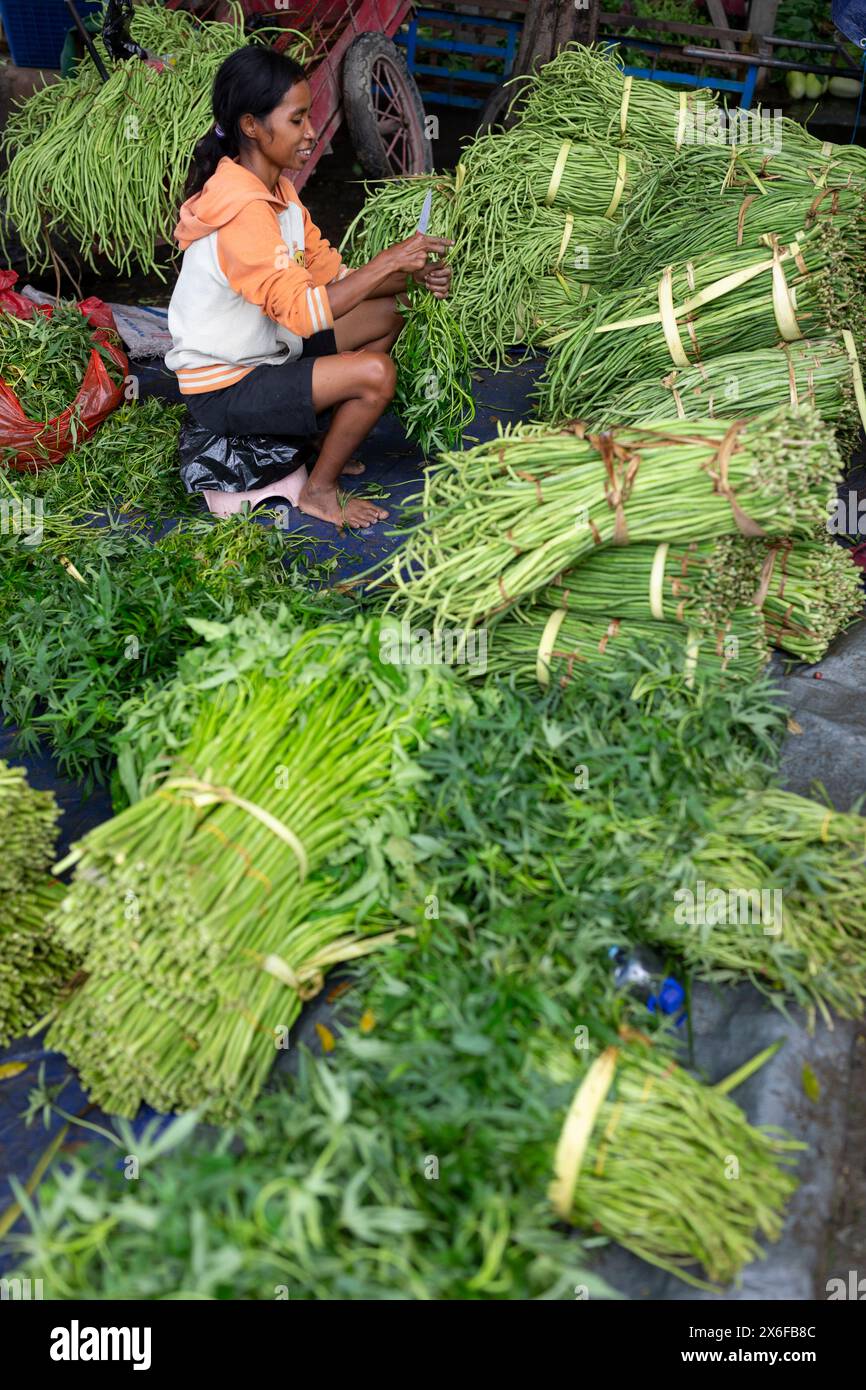 Fresh vegetables for sale at Mercado Taibesi, Dili, Timor-Leste Stock ...