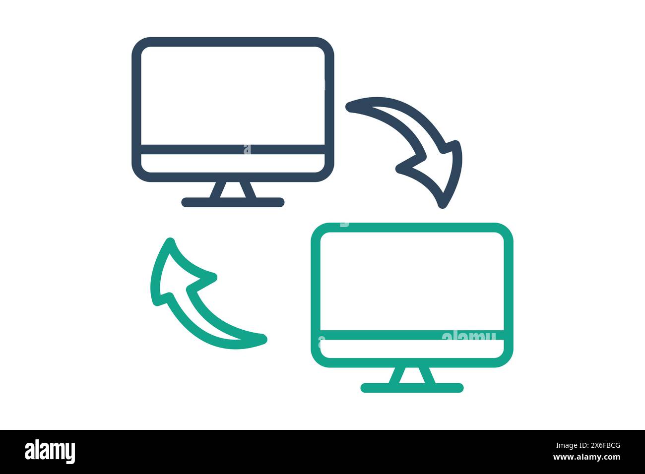 data transfer icon. monitor with arrow. icon related to information ...