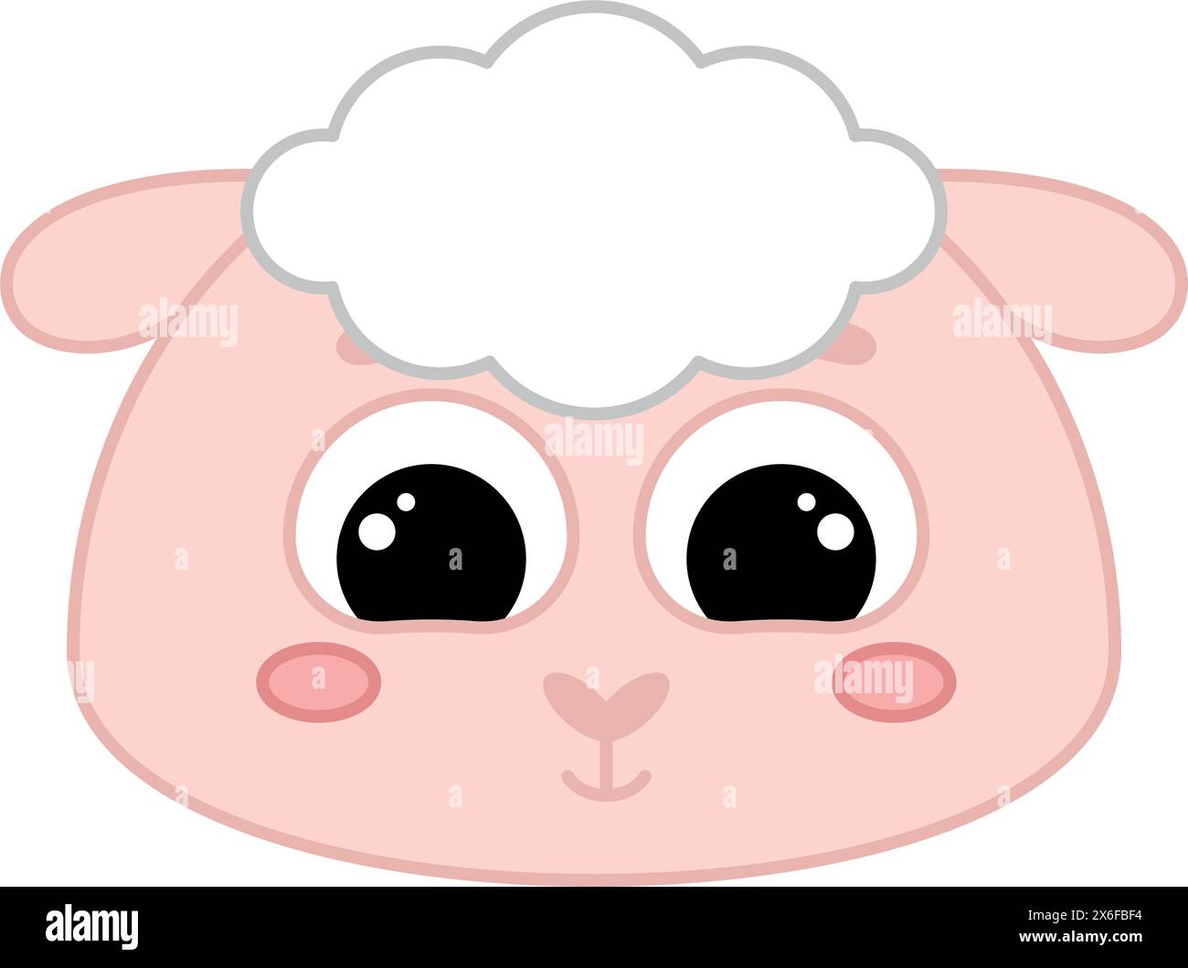 Cute kawaii sheep emoji icon Vector Stock Vector Image & Art - Alamy