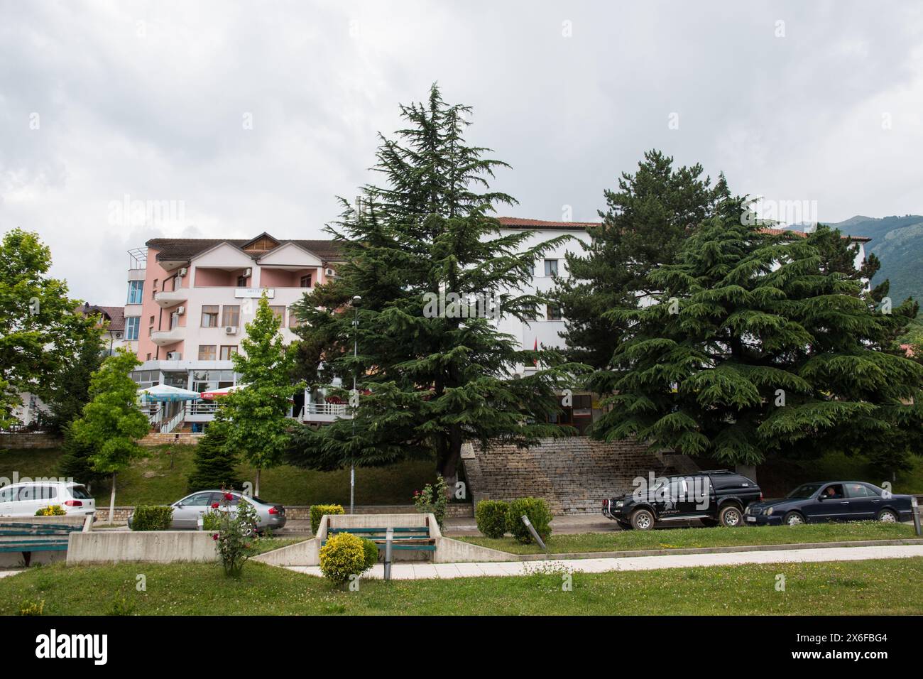 Bajram Curri, Albania - July 2. 2023: Town of Bajram Curri in Albania ...