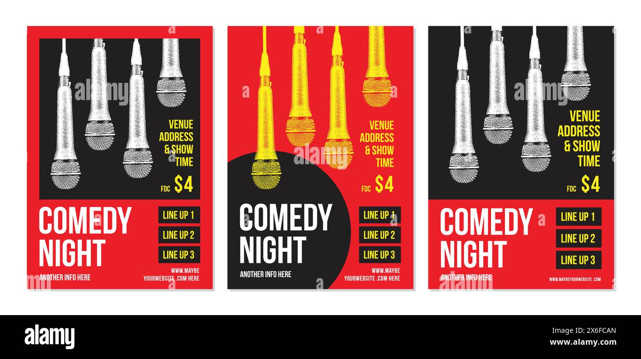 Open mic night poster, stand up comedy show poster or flyer or banner ...